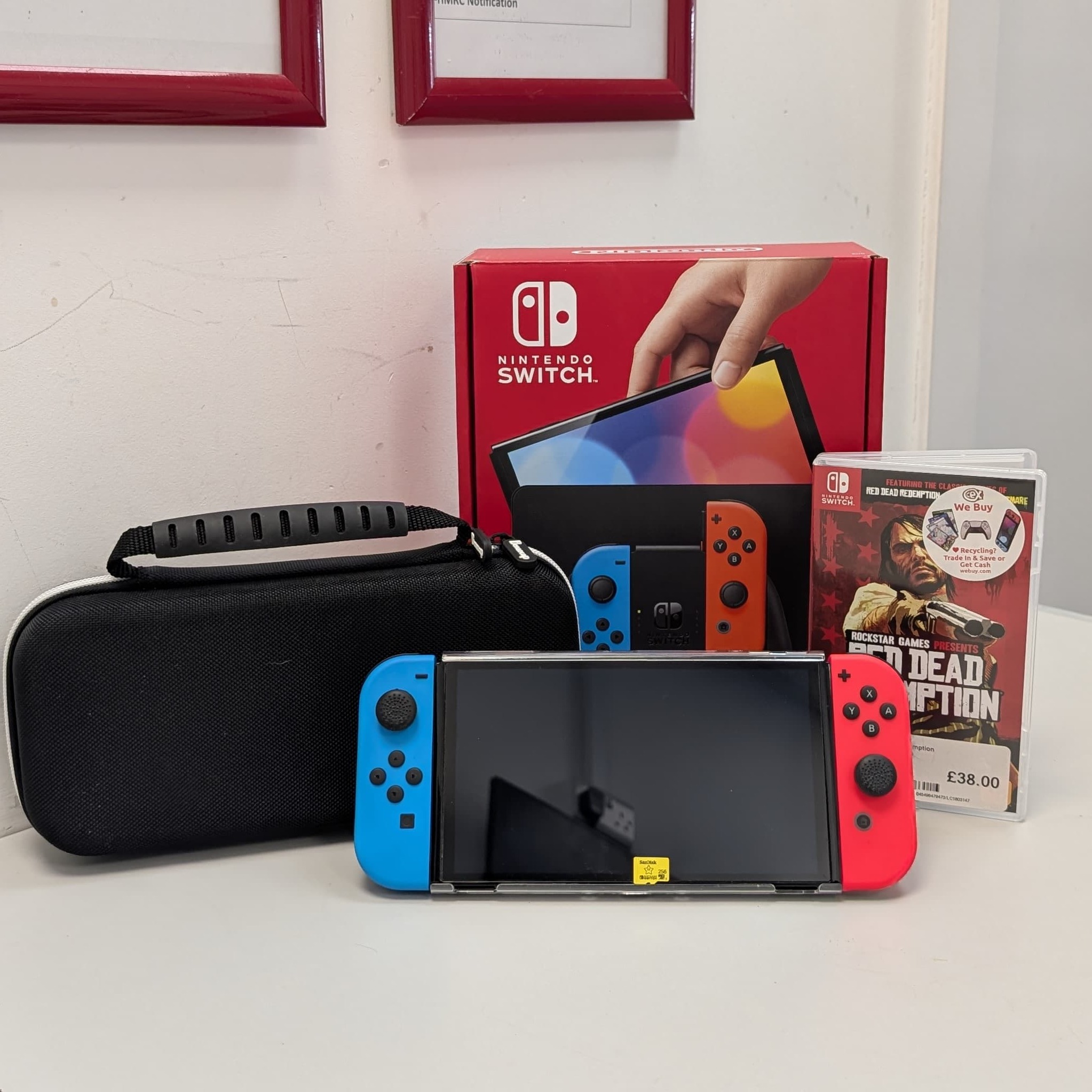 Pre-owned Nintendo Switch OLED Boxed with 256GB Card, Red Dead Game and ...